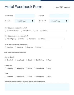 Free Feedback Form Templates Venngage