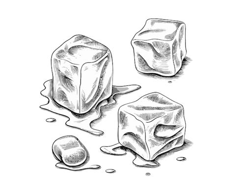 Premium Vector Ice Cubes Vector Illustration Desing