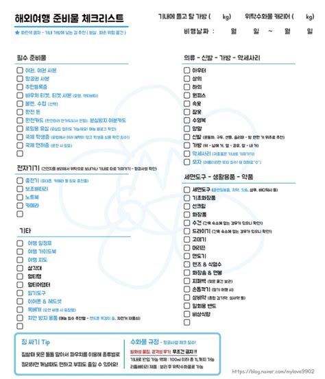 유럽 여행 짐 싸기여행 준비물 체크 리스트 짐 부피 줄이기 팁 네이버 블로그