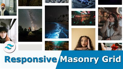Front End Ui Elements Tailwind Css Responsive Masonry Grid Youtube
