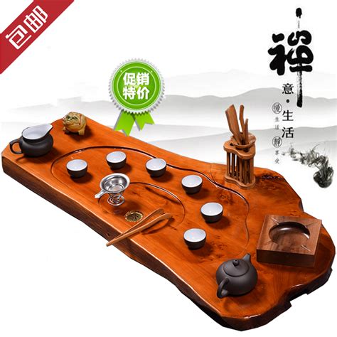 整块金丝楠实木花梨木根雕茶盘大号茶托茶海排水功夫茶具特价包邮虎窝淘