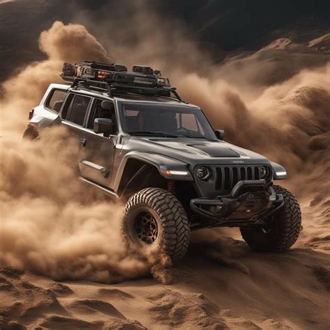 Une Prise De Vue Dynamique Du Fond De Jeu Et De La Fumée D une Jeep Suv