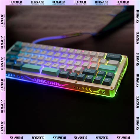 Unicorn Custom Acrylic Wired Mechanical Keyboard Kit Hotswap RGB Backlit Keyboard Pc Gamer