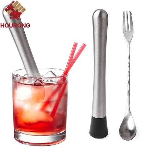1Pcs Set Stainless Steel Cocktail Picks Stirrer Swizzle Sticks Drink Mixer Bar Puddler Muddler
