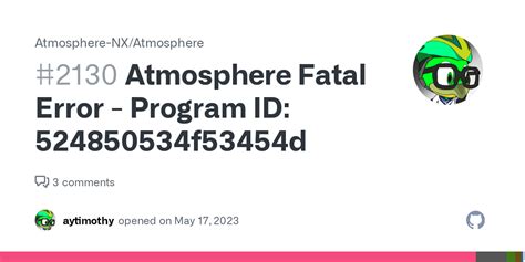 Atmosphere Fatal Error Program Id 524850534f53454d · Issue 2130 · Atmosphere Nxatmosphere