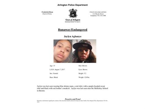 Missing Help Arlington Police Find This Girl Arlington Ma Patch