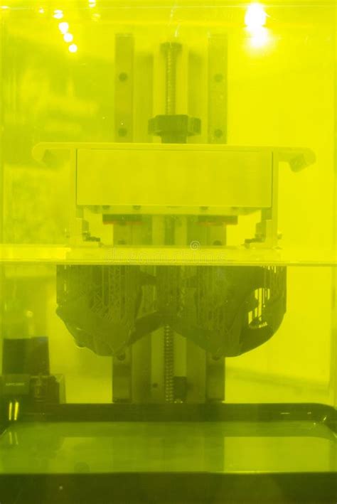 Printed Models On 3d Printer Close Up Objects Printed On Photopolymer