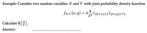 Solved Example Consider Two Random Variables X And Y With Chegg