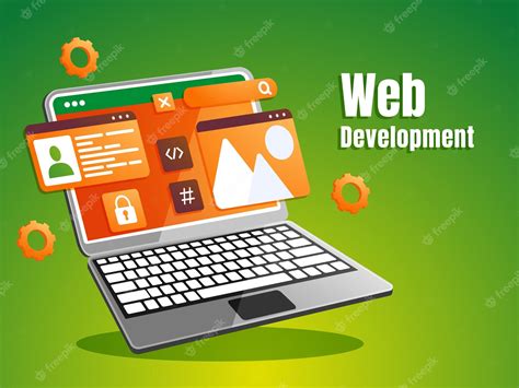 premium vector web development concept with laptop symbol
