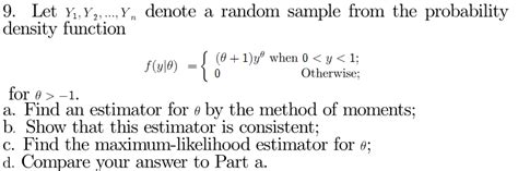 Solved Let Y1,Y2,dots,Yn ﻿denote a random sample from the | Chegg.com