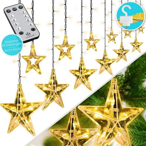 Kesser Lichterkette Lichterkette 12 Sterne Led Mit Fernbedienung 8