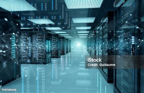 서버 데이터 센터 룸 스토리지 시스템의 연결 네트워크 3d 렌더링 네트워크 서버에 대한 스톡 사진 및 기타 이미지 네트워크 서버 농장 데이터 센터 istock