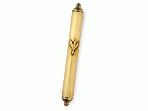 Buy Flower Shaped Shin Brass Handmade Mezuzah Case Israel