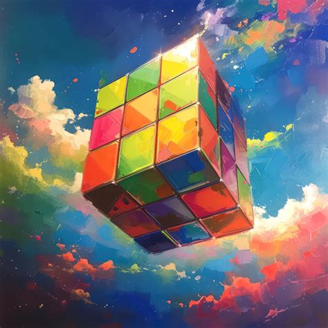 Rubik Cube Printable Rubik Cube Print Colorful Wall Art Download