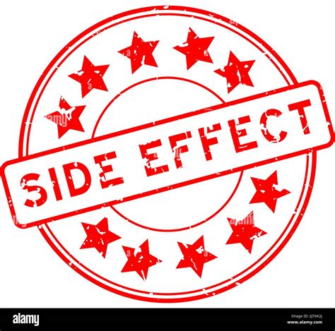 Grunge Red Side Effect Word With Star Icon Round Rubber Seal Stamp On White Background Stock