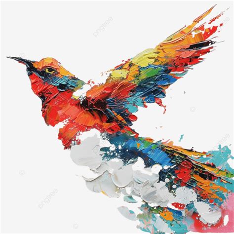 구름에 화려한 추상 새 그림 추상적인 페인트 등 새 Png 일러스트 및 이미지 에 대한 무료 다운로드 Pngtree