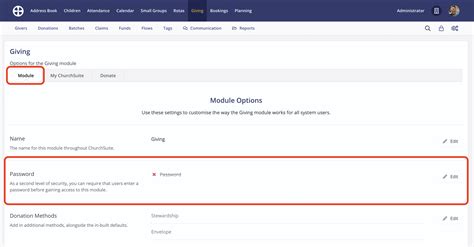 Setting A Password For A Module Churchsuite Support Articles