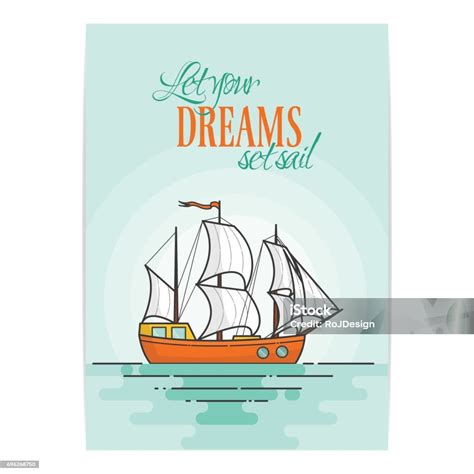 바다에 하얀 돛 배 색상 여행 관광 여행사 호텔 휴가 카드 배너에 대 한 파도에 범선 개념에 대한 스톡 벡터 아트 및 기타 이미지 Istock