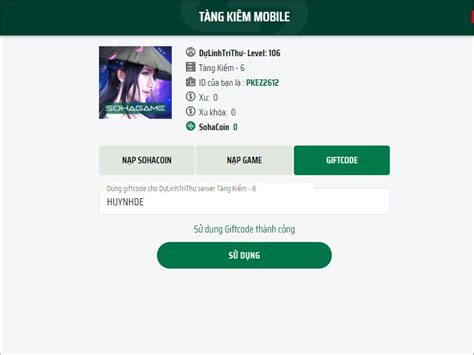 Code Tàng Kiếm Mobile mới nhất tháng cách nhập code Final Blade