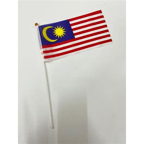 Hand Flag Malaysia 11cm X 21 5cm Button Gold Malaysian State Flag