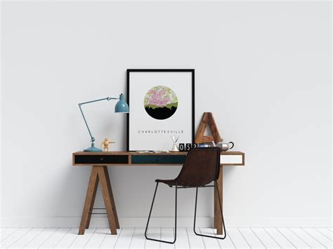 Charlottesville Va Map Charlottesville Map University Of Etsy