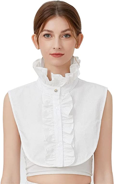 Elegtiskas Ruffle Fake Collar Detachable Half Shirt Blouse Collar
