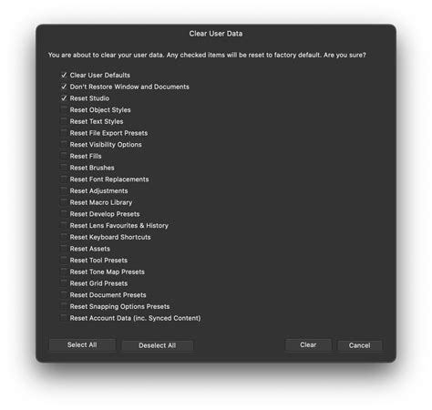 Reset User Folder By Holding The Option Key After Running VW Wishlist