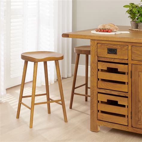 Rustic Solid Oak Counter Bar Stool The Furniture Market