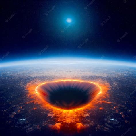 Premium Photo Meteorite Hit The Earth And Exploded Digital Art