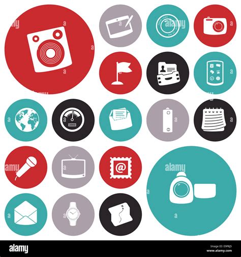 Flat Design Icons For User Interface Stock Photo Alamy