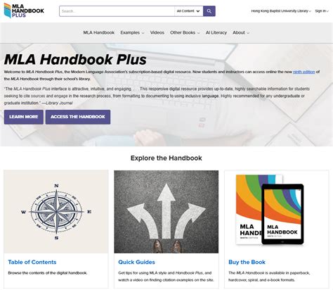 Free Trial E Resources Mla Handbook Plus News Happenings Hkbu