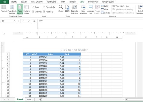 Thiết lập custom views từ 3 chế độ hiển thị của một trang tính Excel Học Excel Online Miễn Phí