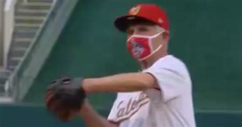 Dr Fauci Throws Opening Pitch At Washington Nationals Game