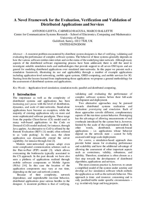 Pdf A Novel Framework For The Evaluation Verification And Validation