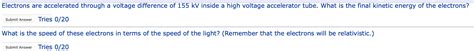 Solved Electrons Are Accelerated Through A Voltage