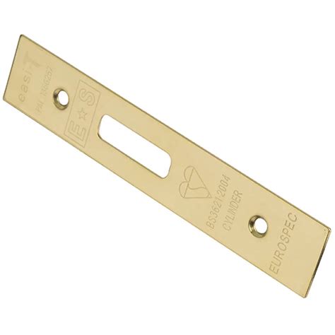 euro cylinder deadlock forend strike and fixing pack brass pvd square