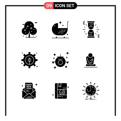 9 User Interface Solid Glyph Pack Of Modern Signs And Symbols Of Transportation Each Form Power