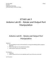 Exploring Arduino Port Manipulation For LED Rotation ET Lab Course Hero