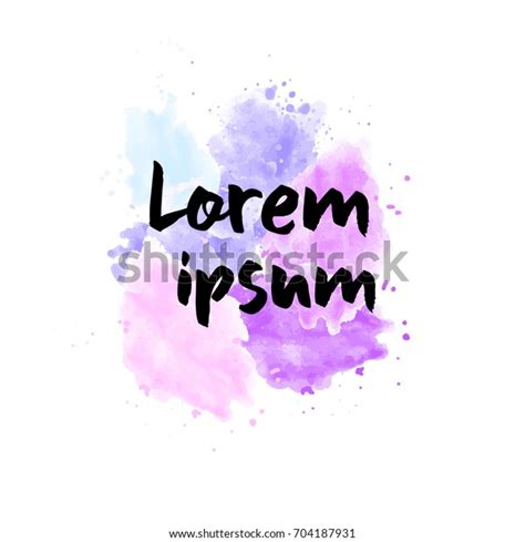 Vector Illustration Text Watercolor Background Stock Vector Royalty