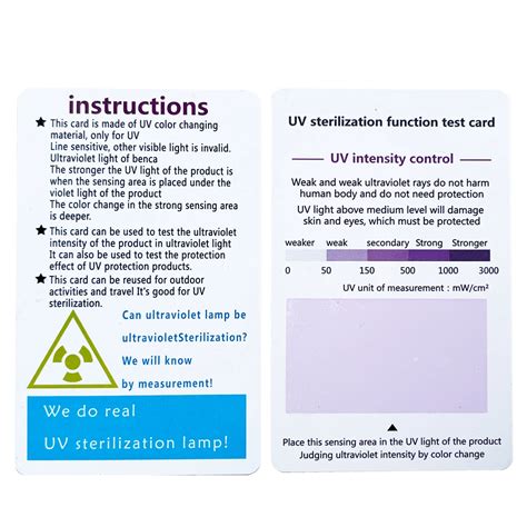 3pcs Premium UV Card For Ultraviolet Radiation PVC Plastic UVB UVC