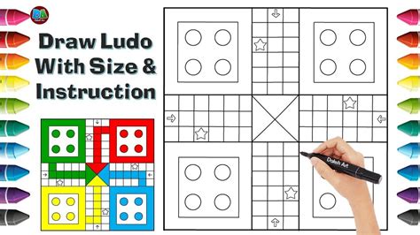 How To Draw Ludo Game Board Ludo Game Board Drawing And Coloring Artofit