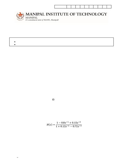 Digital Signal Processing Ece 2203 Makeup Pdf Filter Signal