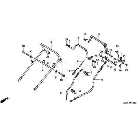 Honda HRB475K3 QME MZAZ 8300001 9999999 Handle Pipe Diagram GHS
