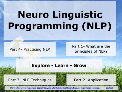 Neuro Linguistic Programming Nlp