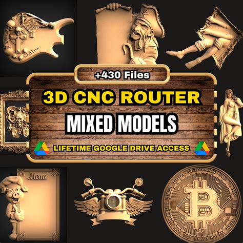 Mixed D CNC Router STL Pack STL Files Of Mixed And Random Models For D Cnc Router