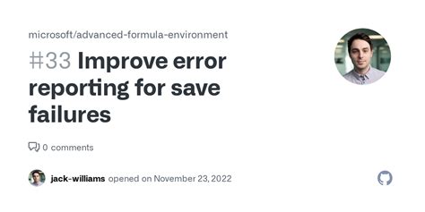 Improve Error Reporting For Save Failures Issue Microsoft Advanced Formula Environment
