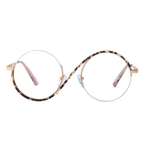 Hilary Round Leopard Glasses