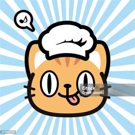 요리사의 모자를 쓴 작은 고양이의 귀여운 캐릭터 디자인 만화에 대한 스톡 벡터 아트 및 기타 이미지 만화 요리사 Cat