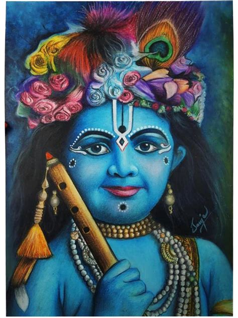 Oil Pastel Krishna Ji Drawing At James Tarvin Blog