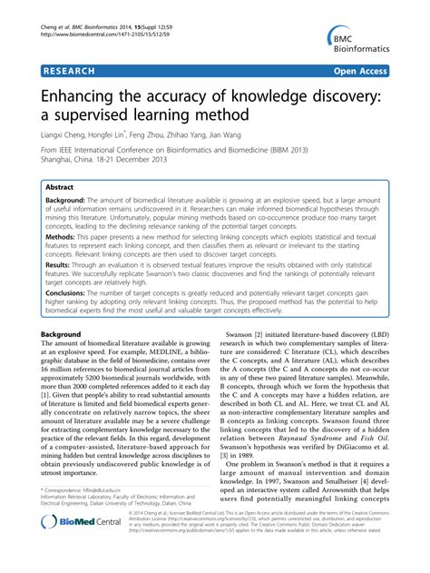 Pdf Enhancing The Accuracy Of Knowledge Discovery A Supervised Learning Method